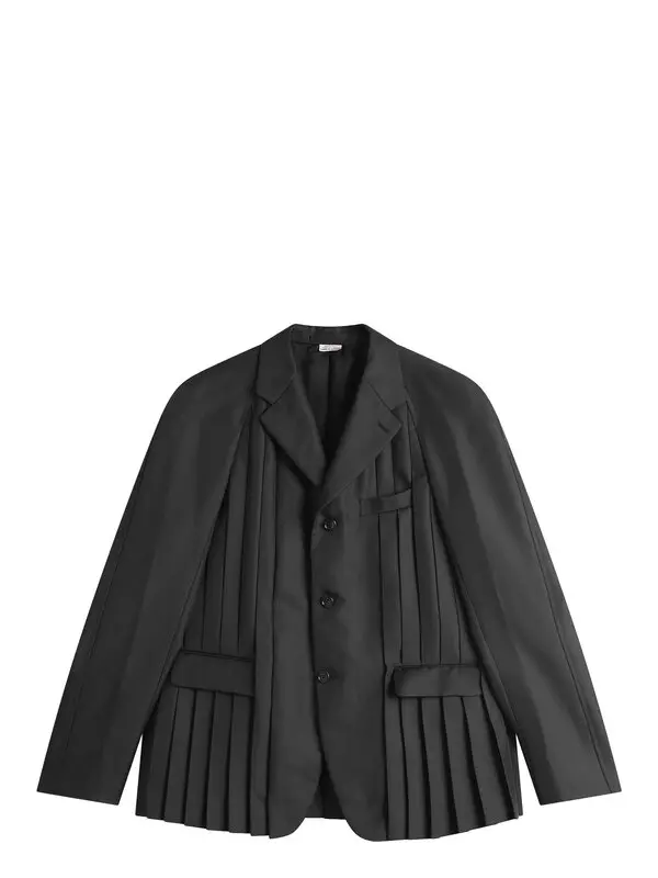 Comme Des Garçons Pleated Single Breasted Blazer - Black