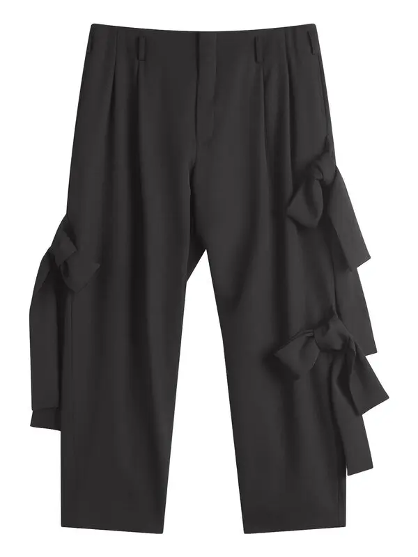 Comme Des Garçons Wool Gabardine Knot Trousers - Black
