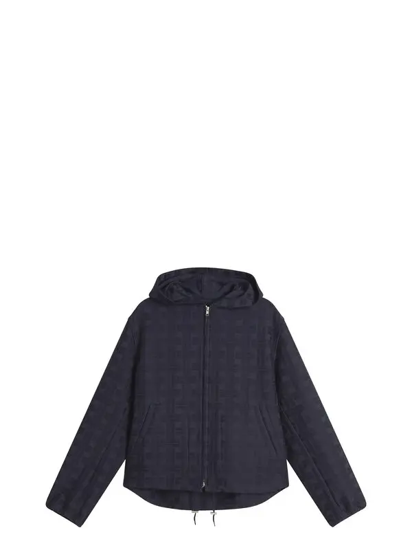 Kenzo Weave Hooded Shirt - Blue Black