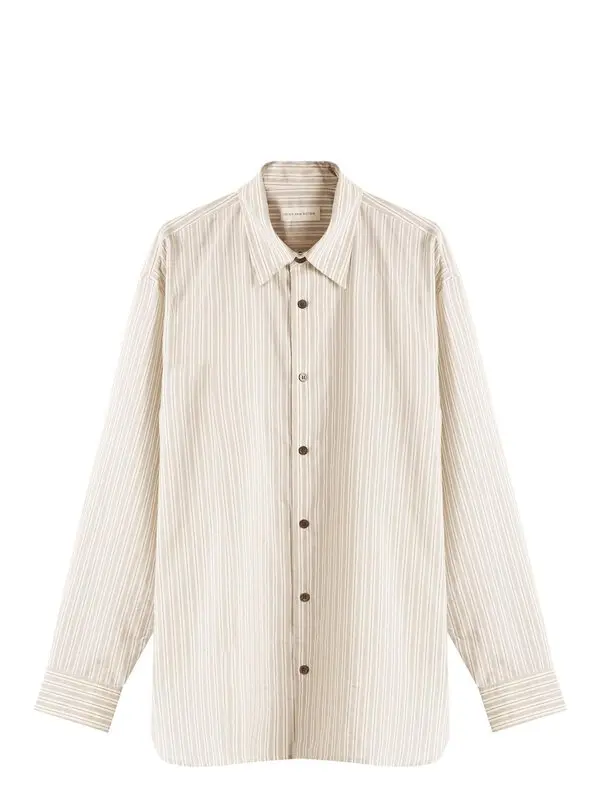 Dries Van Noten Croom Stripe Long Sleeve Shirt - Light Grey