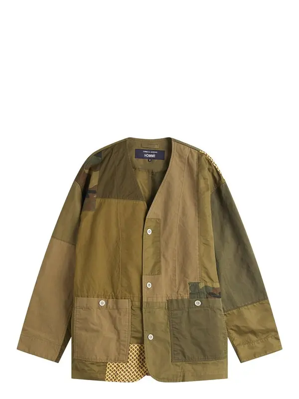 Comme Des Garçons Garment Treated Multi Fabric Jacket - Khaki