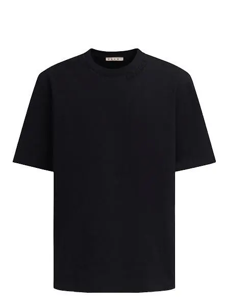 Marni Neck Logo T-shirt - N Black