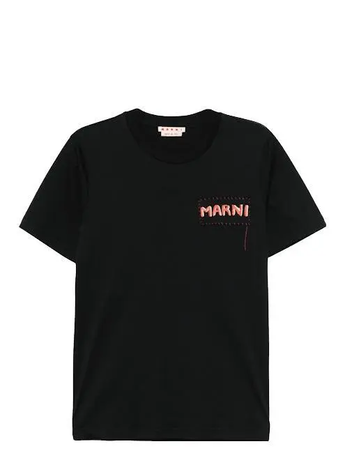 Marni Stitchedon Logo T-shirt - Black