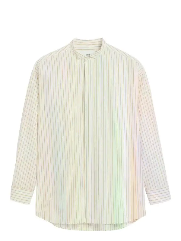 Ami Wingtip-collar Striped Shirt - White