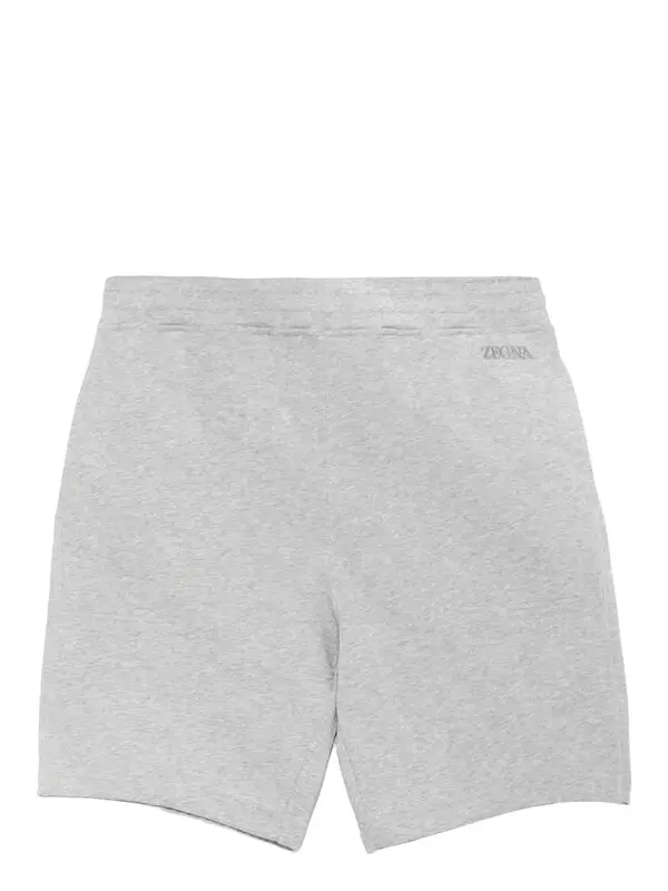 Zegna Logo-embroidered Track Shorts - Grey