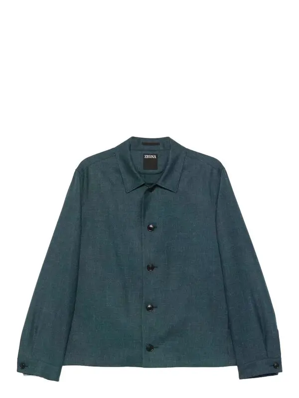 Zegna Twill Shirt Jacket - Blue