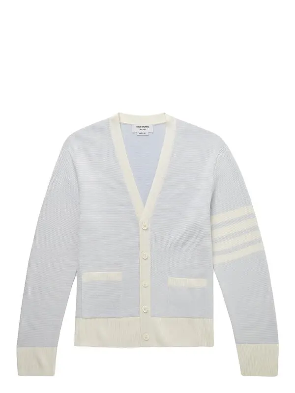 Thom Browne Slim-fit Striped Cardigan - Blue