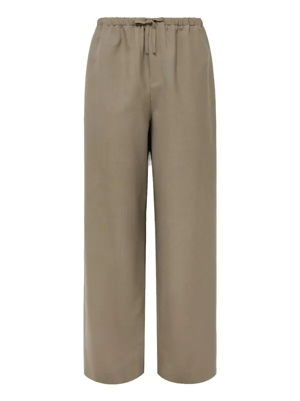 THE ROW Donatello Straight-leg Wool And Mohair-blend Drawstring Trousers - Neutrals