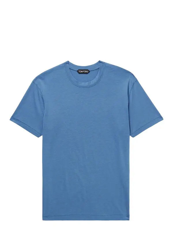 TOM FORD Slim-fit Lyocell And Cotton-blend Jersey T-shirt - Blue