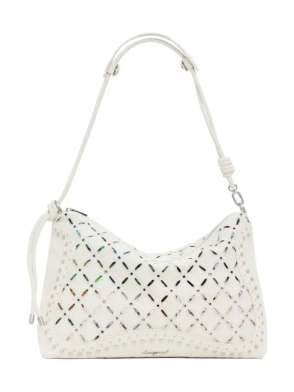 Desigual Cotton Canvas Shoulder Bag - Beige