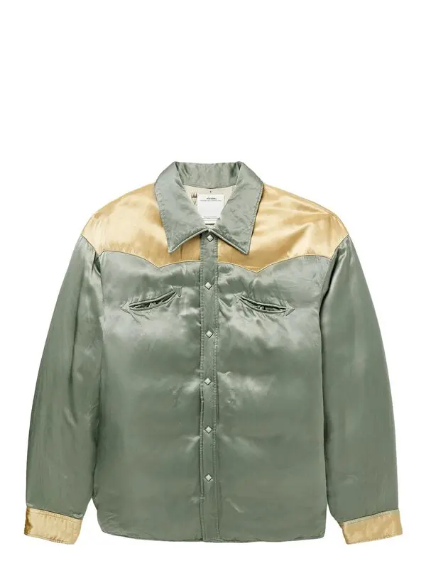 Visvim Panelled Padded Down Jacket - Green