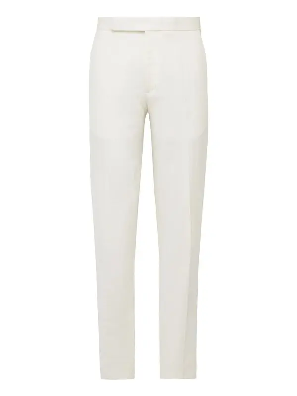 Ralph Lauren Gregory Straight-leg Herringbone Suit Trousers - Neutrals