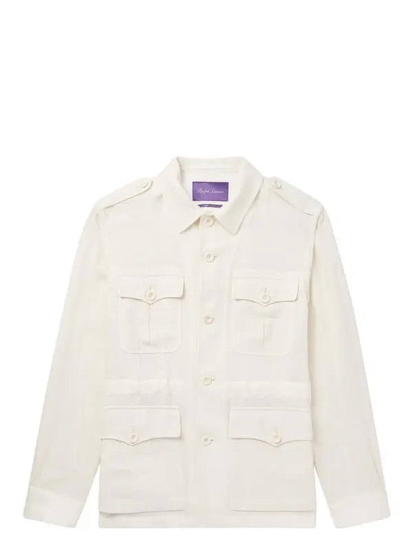 Ralph Lauren Purple Label Linen, Cotton And Silk-blend Overshirt - Neutrals