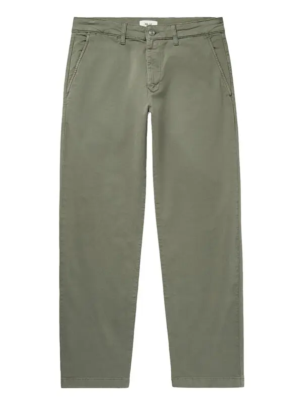 Nn07 Aden 1923 Straight-leg Organic Cotton-blend Twill Chinos - Green