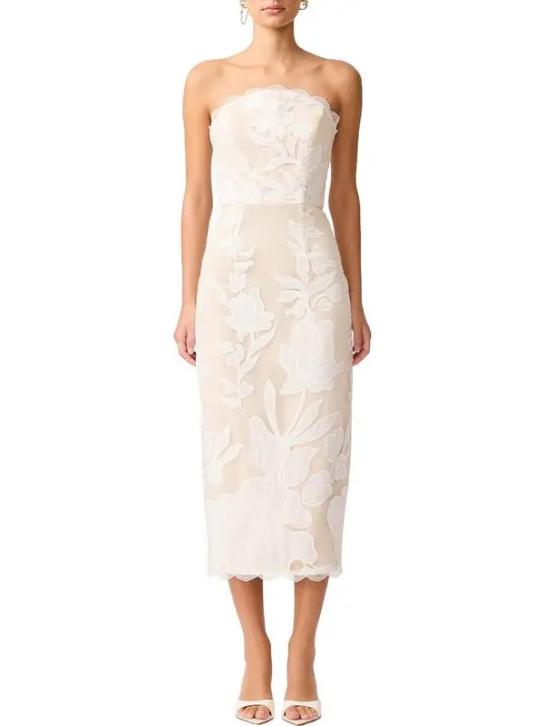 ELLIATT Flor Strapless Cocktail Dress - Ivory