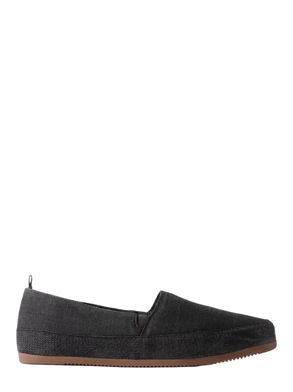 Mulo Linen Espadrilles - Black