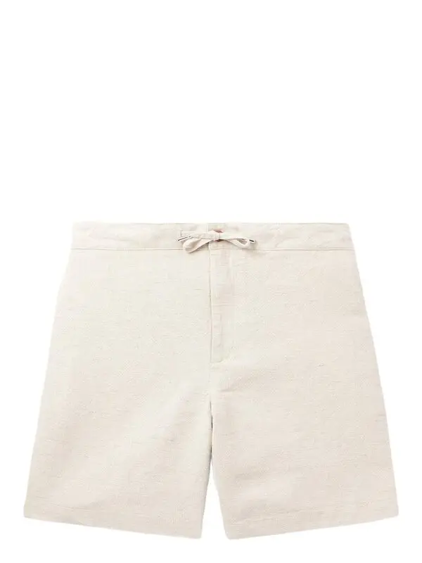 Mr P. Straight-leg Linen And Cotton-blend Shorts - Neutrals