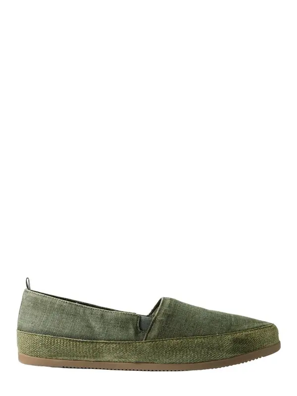 Mulo Linen Espadrilles - Green