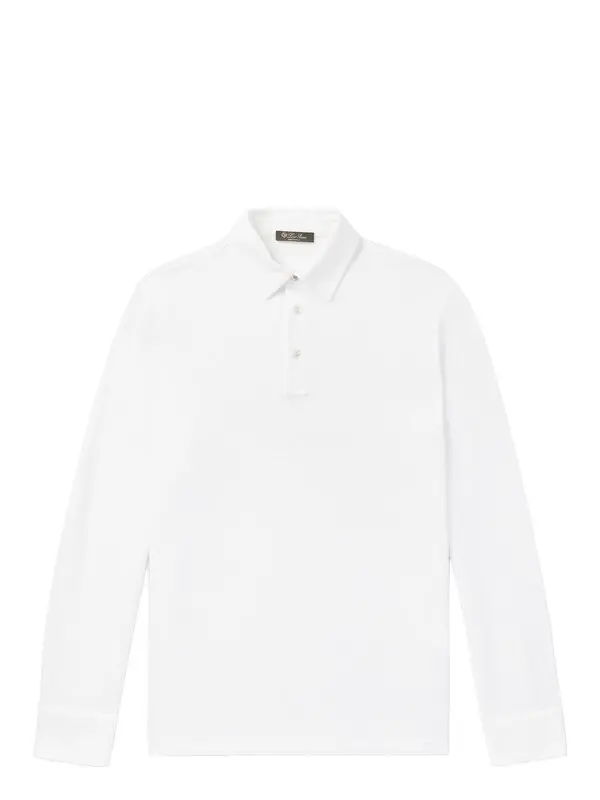 Loro Piana Cotton-piqué Polo Shirt - White