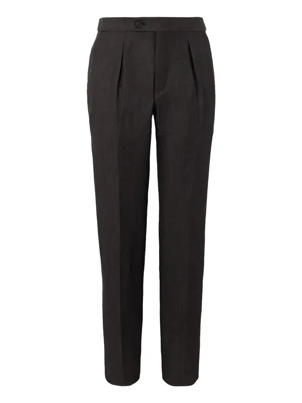 SLOWEAR Venezia 1951 Tapered Pleated Trousers - Brown