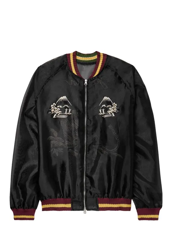 Kapital Souvenir Embroidered Organza Bomber Jacket - Black