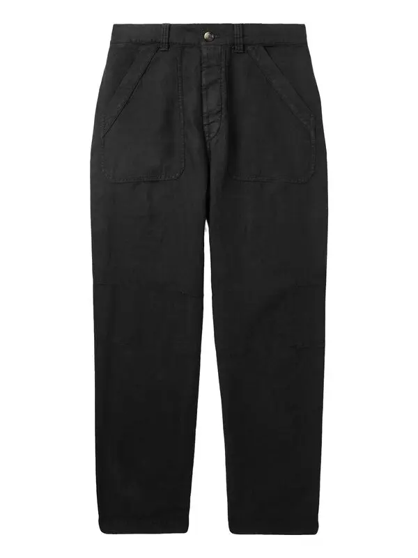 Brunello Cucinelli Tinto Wide-leg Linen-twill Trousers - Black