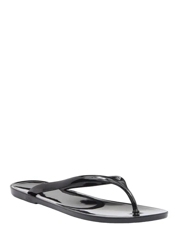 Jeffrey Campbell Beach Day Jelly Flip Flop - Black Shiny