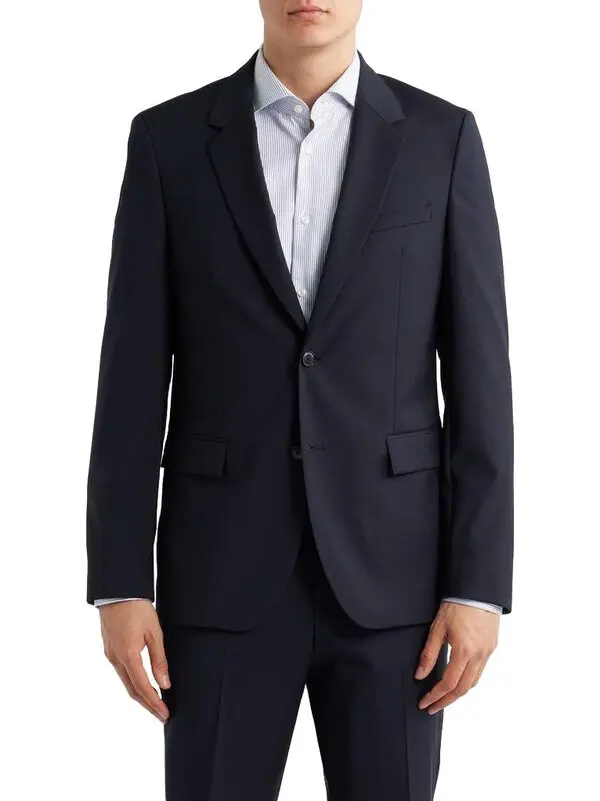 BOSS Houston Solid Wool Suit Jacket - Dark Blue