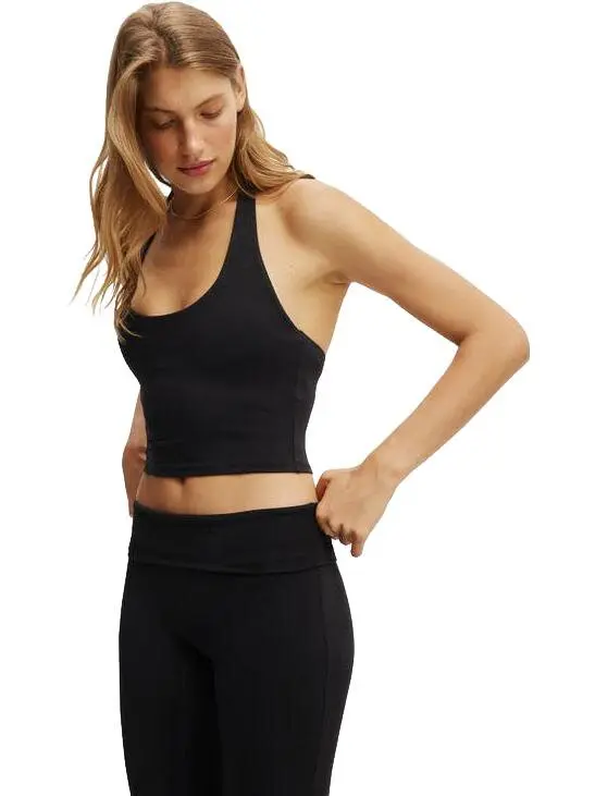 Cotton:on Active Ultra Soft Halter Neck Tank - Black