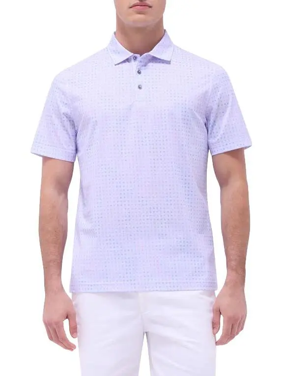 Bugatchi Victor Ooohcotton® Geo Print Polo - Lilac