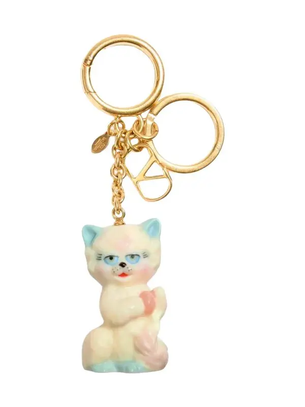 Valentino Garavani Le Chat De La Maison Keyring - Neutrals