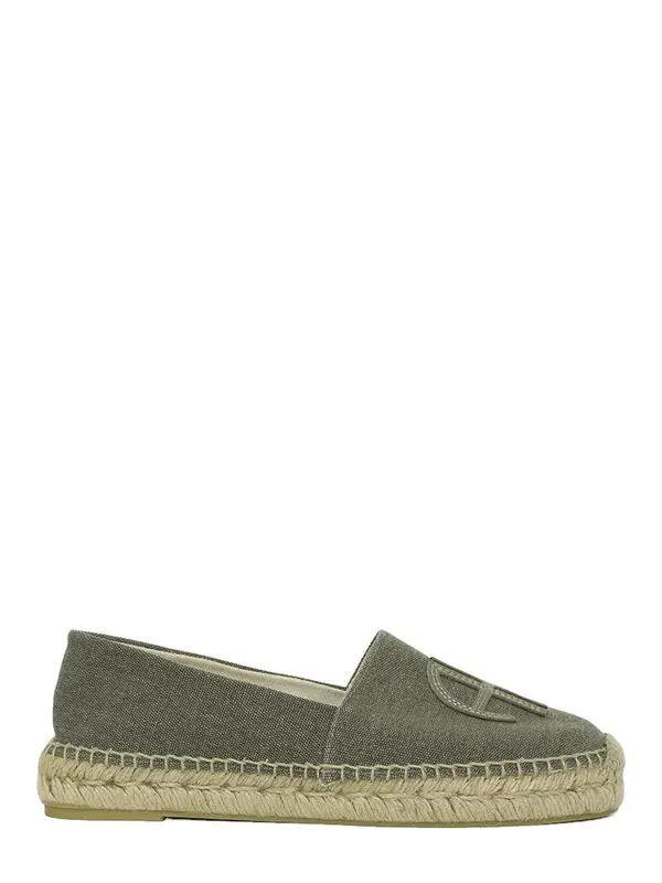 ANINE BING Paloma Embossed Leather Espadrilles - Sage