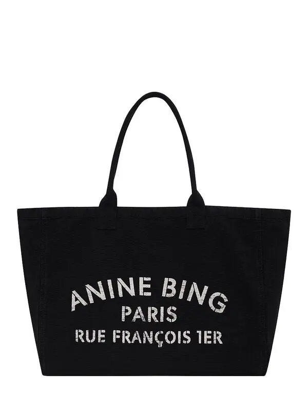 ANINE BING Leo Canvas Tote - Black