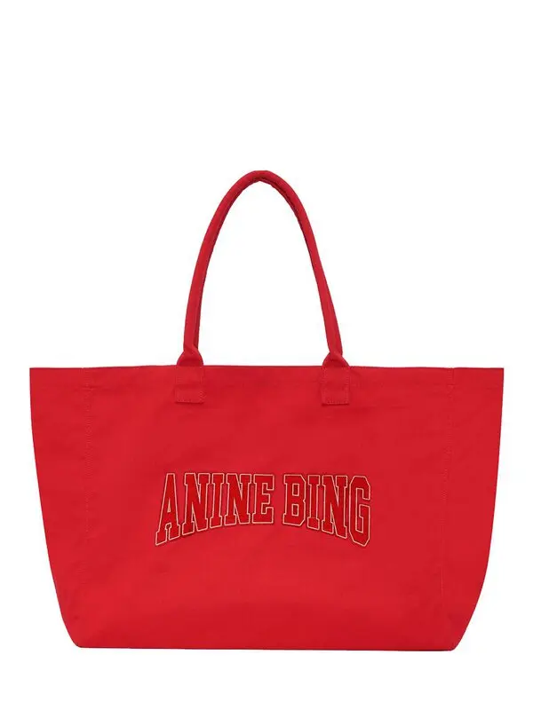 ANINE BING Leo Canvas Tote - Tango Red