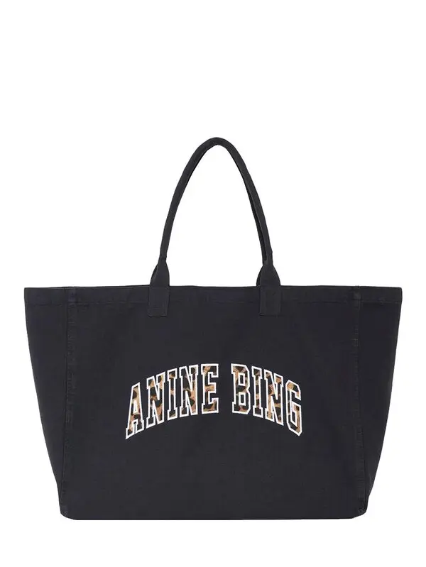 ANINE BING Leo Canvas Tote - Washed Black
