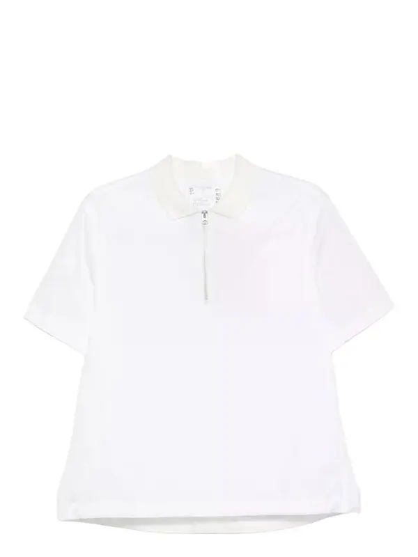 Sacai Half-zip Polo Shirt - White