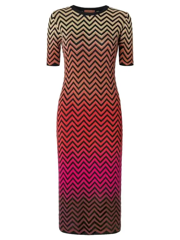 Missoni Zigzag-pattern Midi Dress - Black