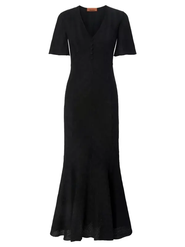 Missoni V-neck Midi Dress - Black