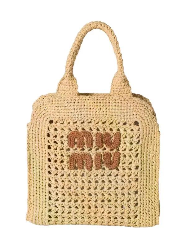 Miu Miu Crochet Tote Bag - Neutrals