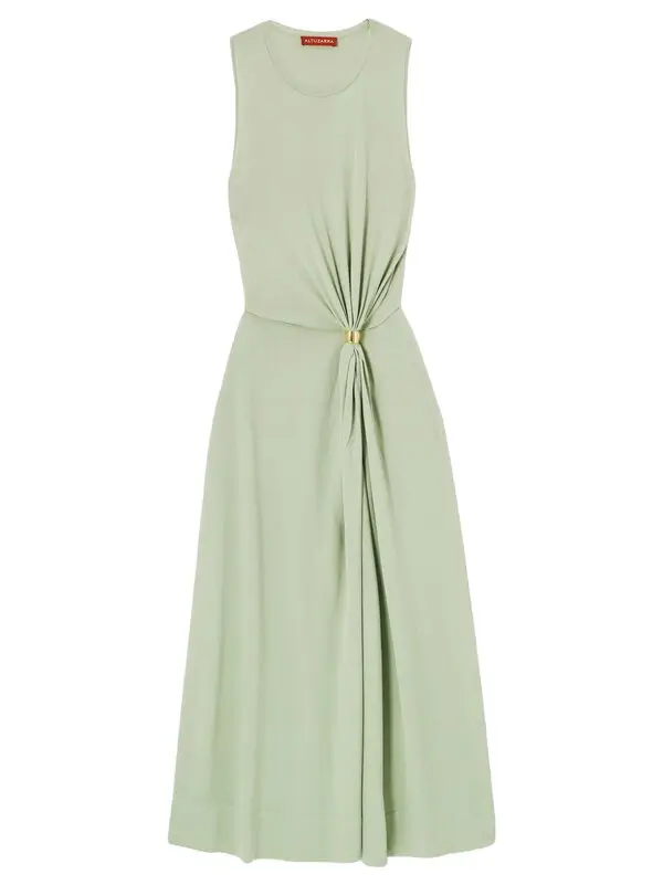 Altuzarra Saralien Embellished Gathered Stretch-knit Midi Dress - Green