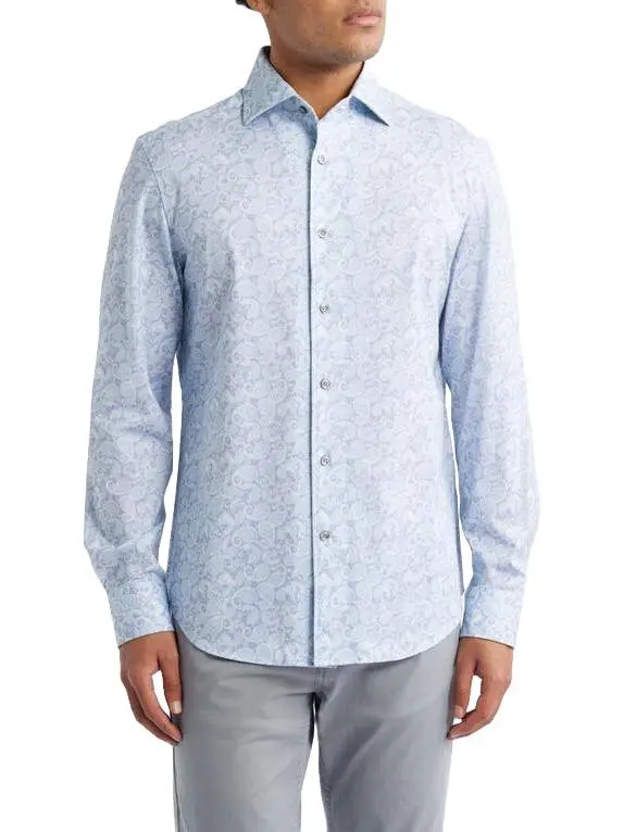 Bugatchi Ooohcotton® Devon Paisley Print Button-up Shirt - Lilac
