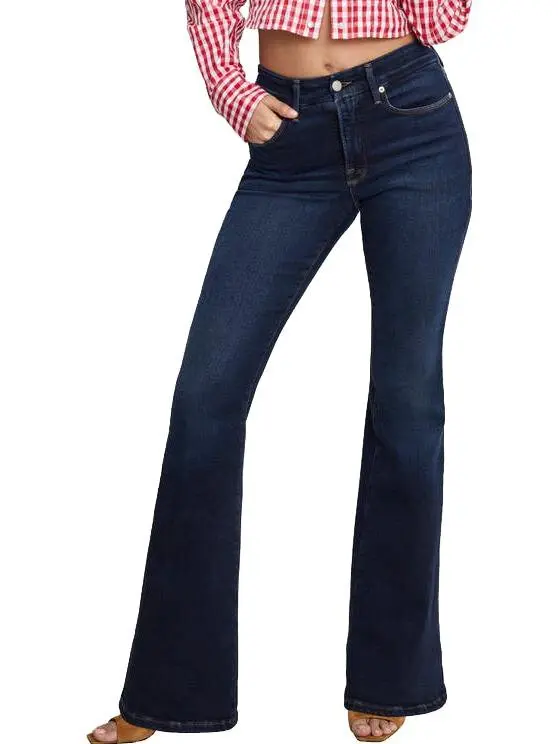Good American Dolly Joleans Flare Jeans - Indigo1020