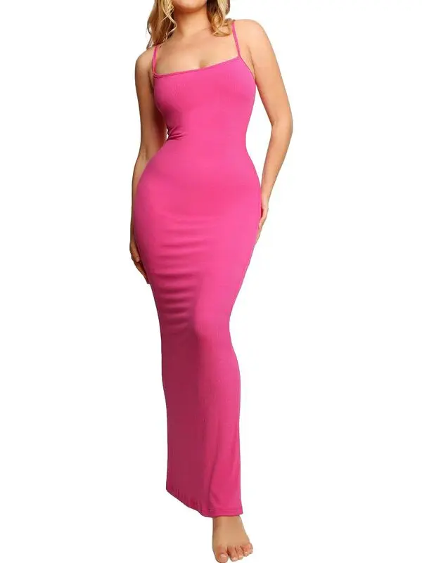 POPILUSH Built-in Shapewear Modal Slip Maxi Dress - Wisteria