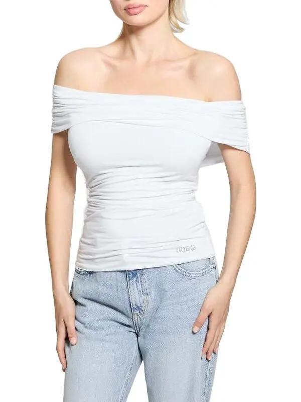 Guess Off-the-shoulder Top - Pure White