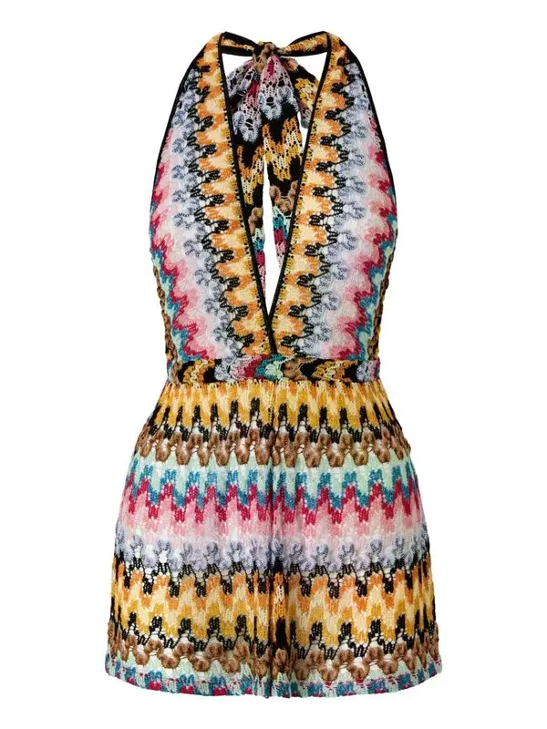Missoni Zigzag-pattern Playsuit - Black