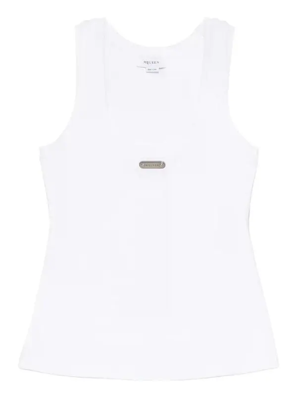 Alexander McQueen Logo-plaque Tank Top - White