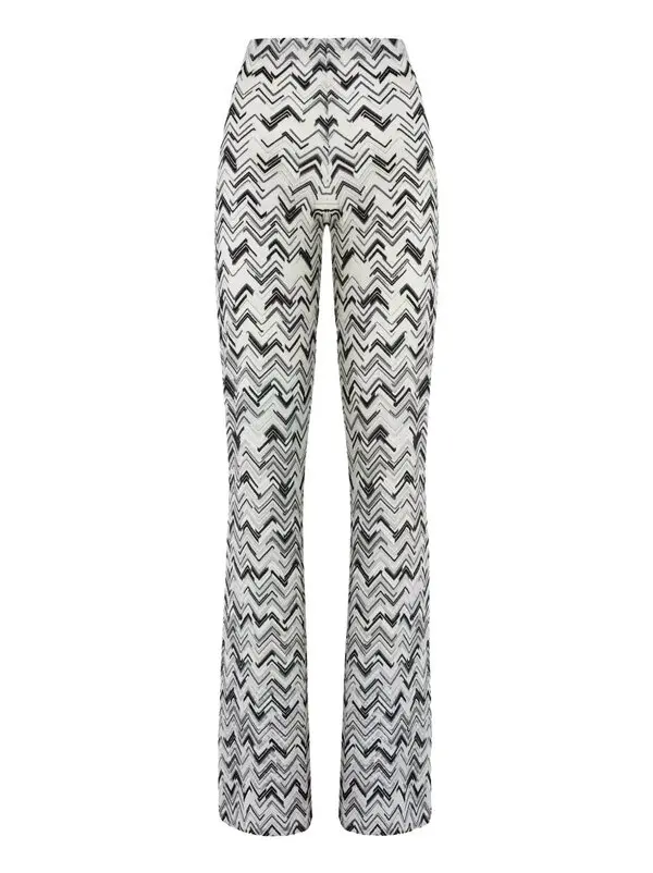 Missoni Zigzag-pattern Flared Trousers - Black