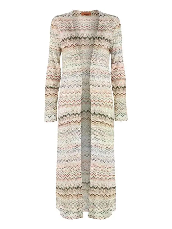 Missoni Zigzag-pattern Cardigan Coat - Neutrals