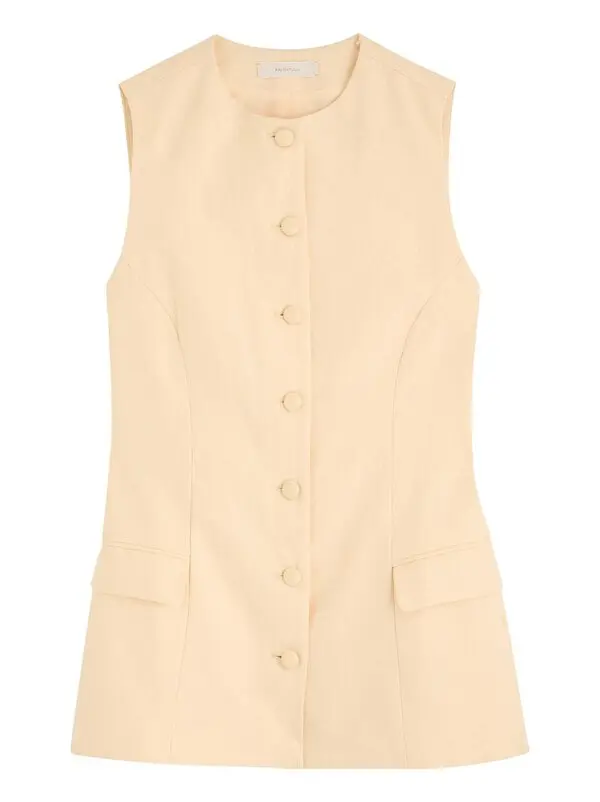 Faithfull The Brand Jane Linen Waistcoat - Yellow