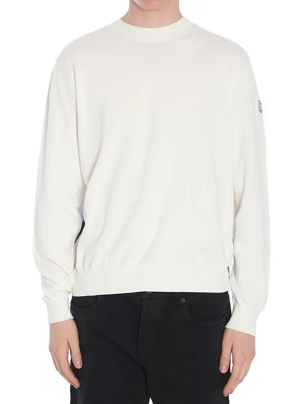 Moncler Printed Crew-neck Sweater - White